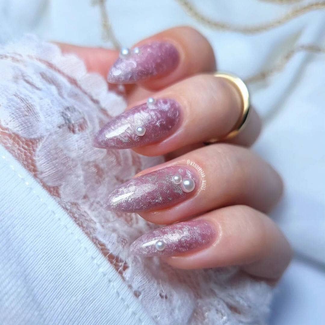 Gorgeous Pink and White Pearl Diffused Nails – BORN PRETTY