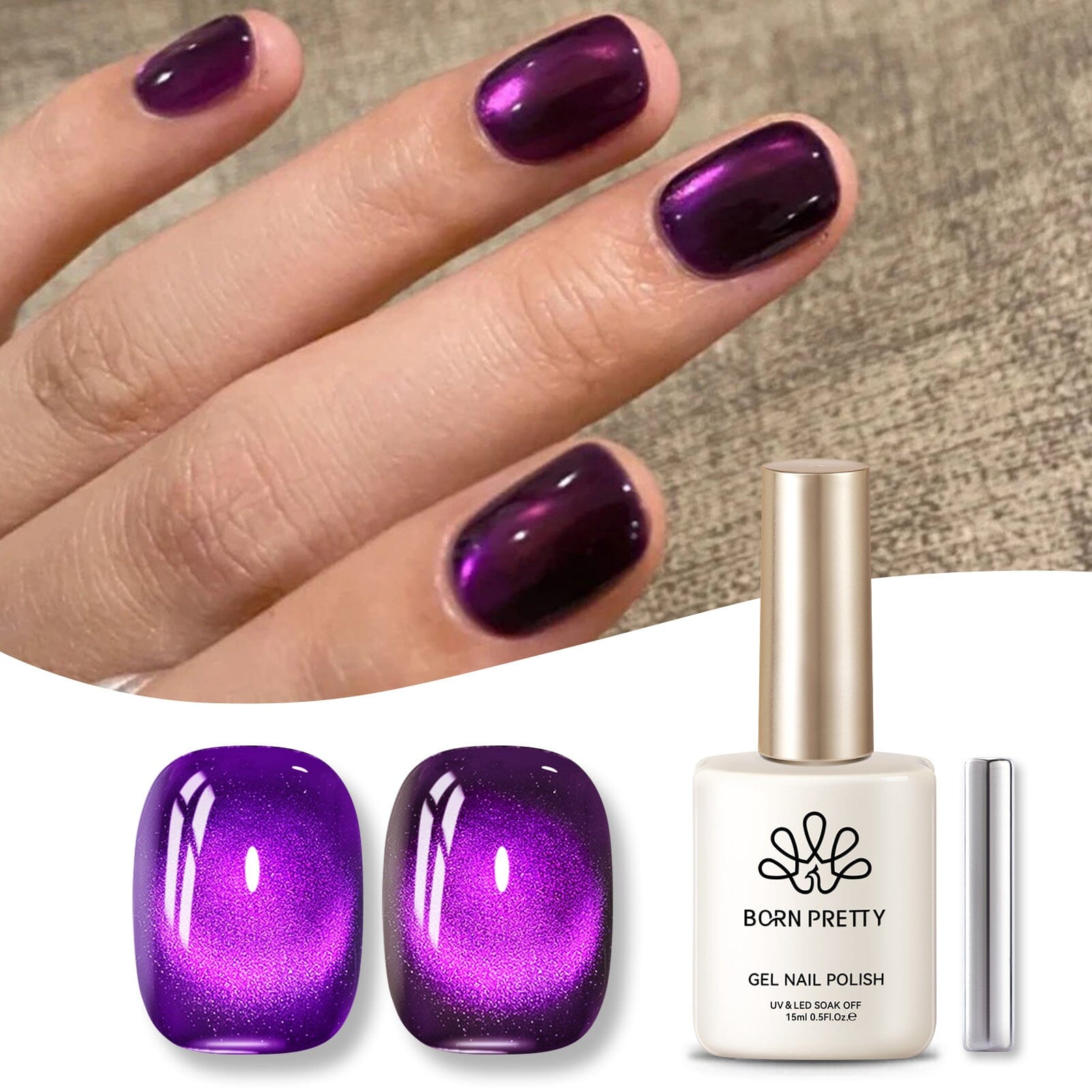 Purple Cat Magnetic Gel Polish MY43 Blackish Purple 15ml – BORN PRETTY